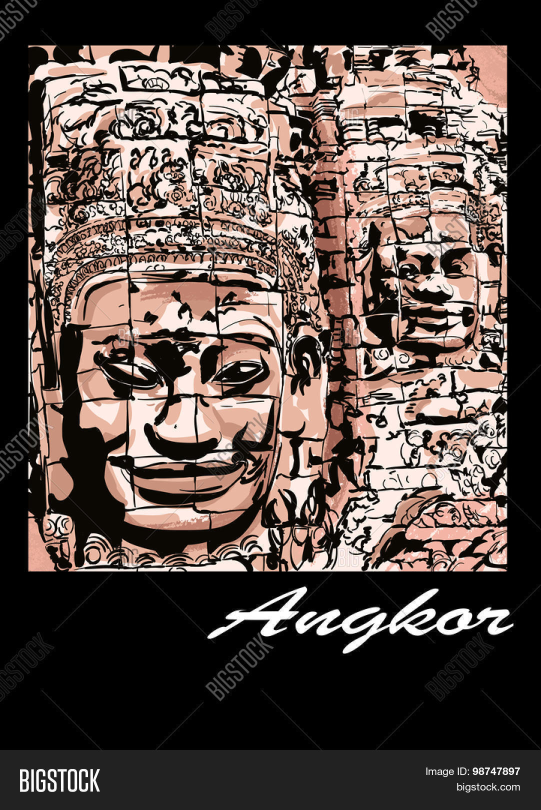 Angkor - Bayon - Vector & Photo (Free Trial) | Bigstock