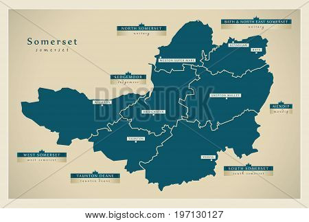 Modern Map - Somerset Image & Photo (Free Trial) | Bigstock