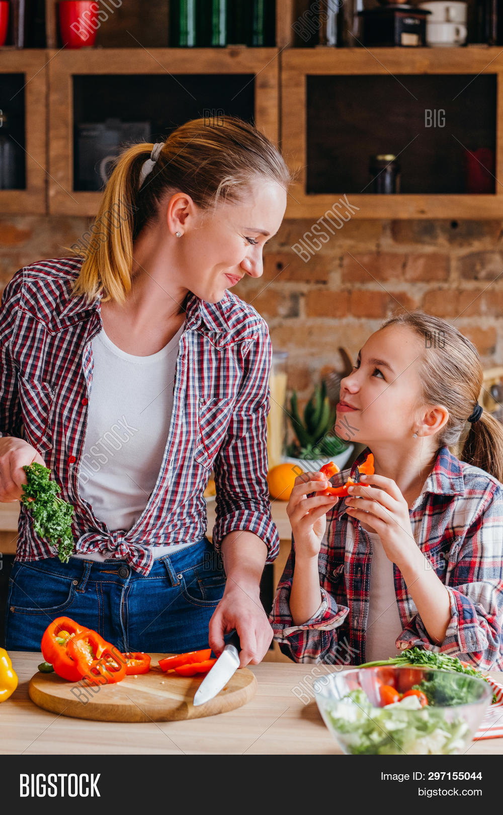 Family Cooking. Mother Image & Photo (Free Trial) | Bigstock