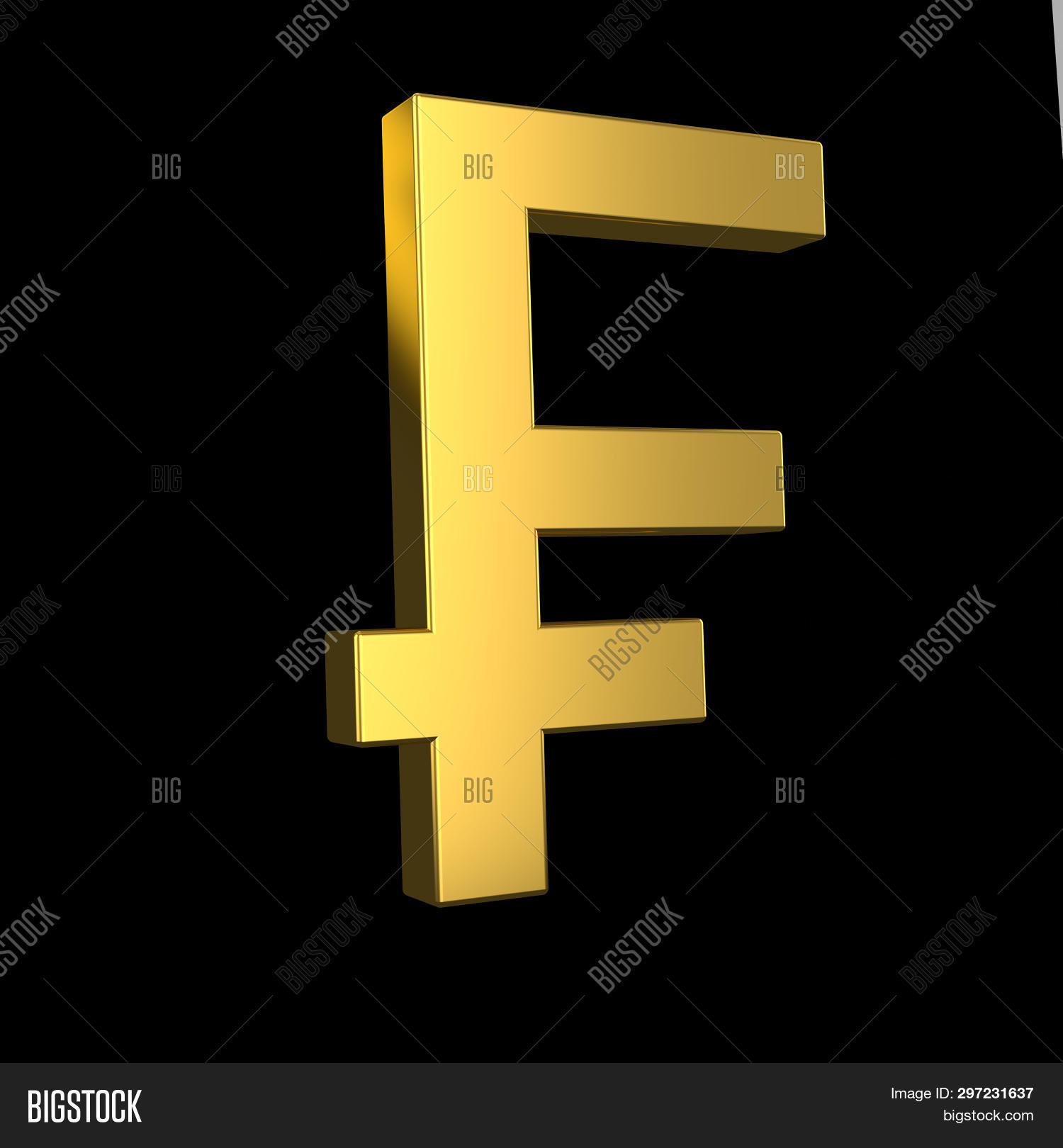 Chf Sign. 3d Golden Image & Photo (Free Trial) | Bigstock