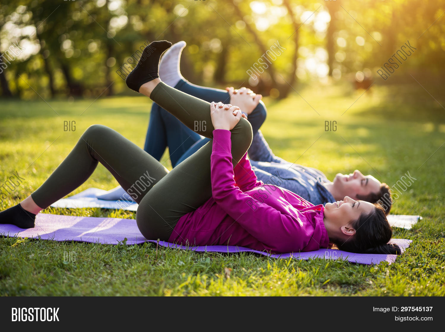 Couple Exercising Park Image & Photo (Free Trial) | Bigstock