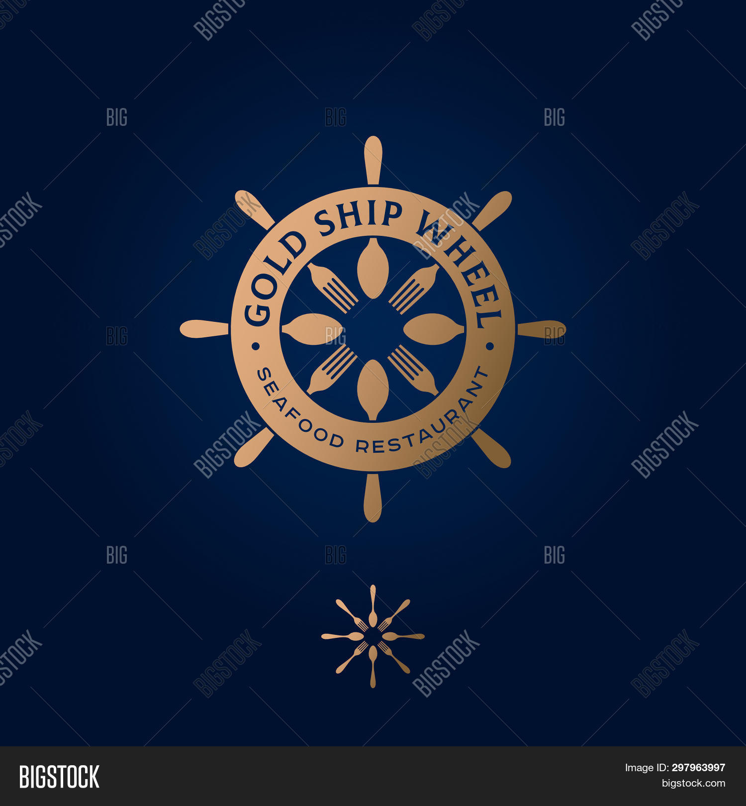 Golden Ship Wheel Vector & Photo (Free Trial) | Bigstock