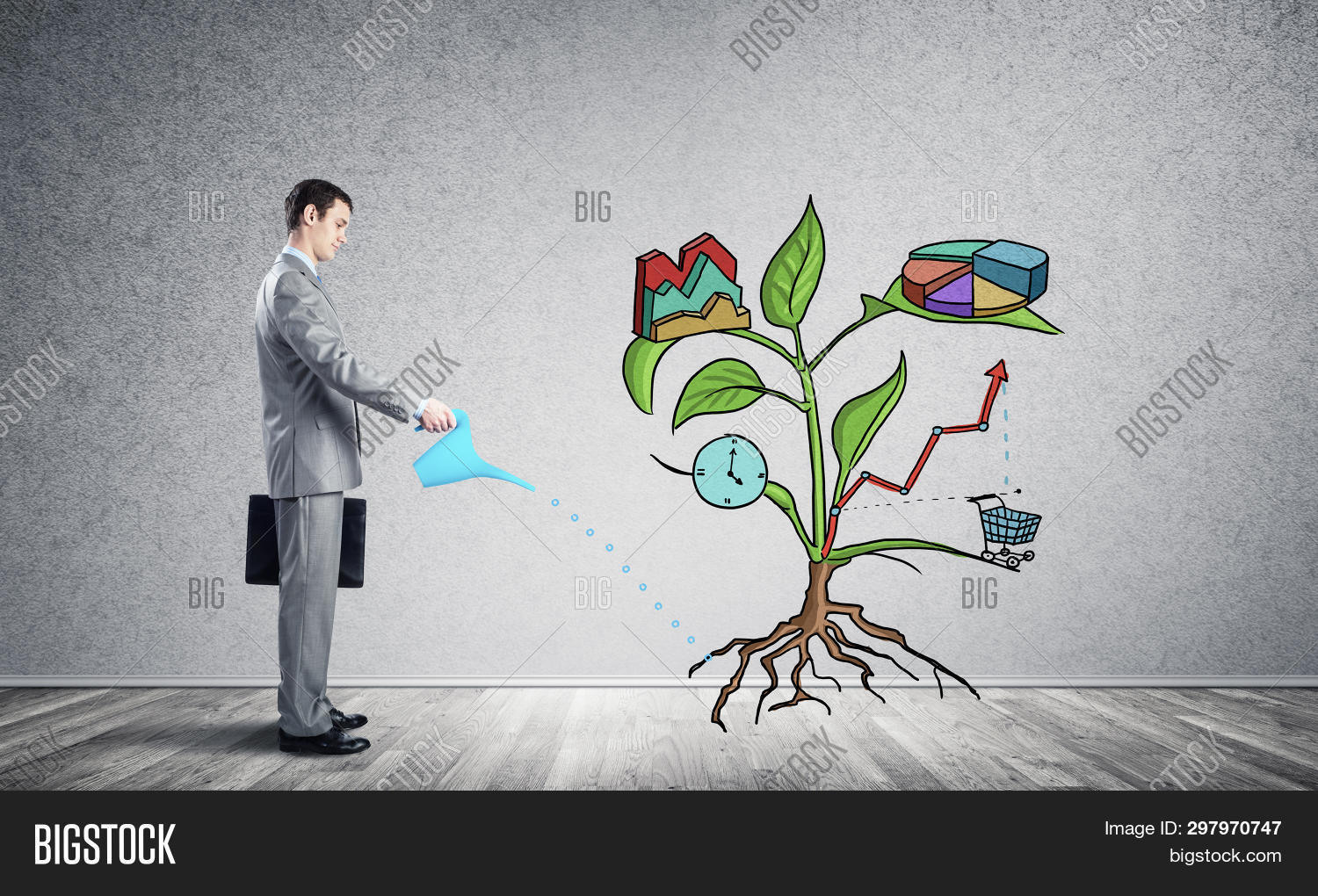 Entrepreneur Watering Image & Photo (Free Trial) | Bigstock