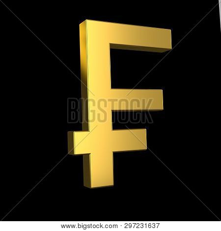 Chf Sign. 3d Golden Image & Photo (Free Trial) | Bigstock