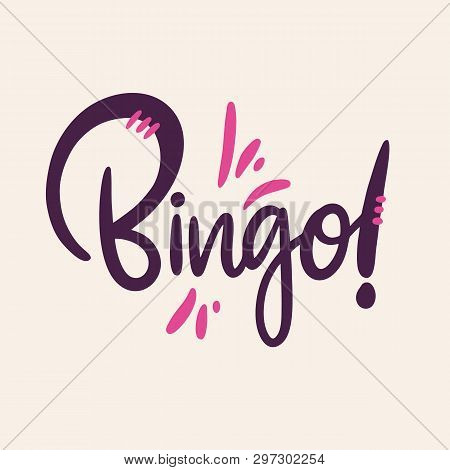 Bingo Sign Logo Hand Vector & Photo (Free Trial) | Bigstock