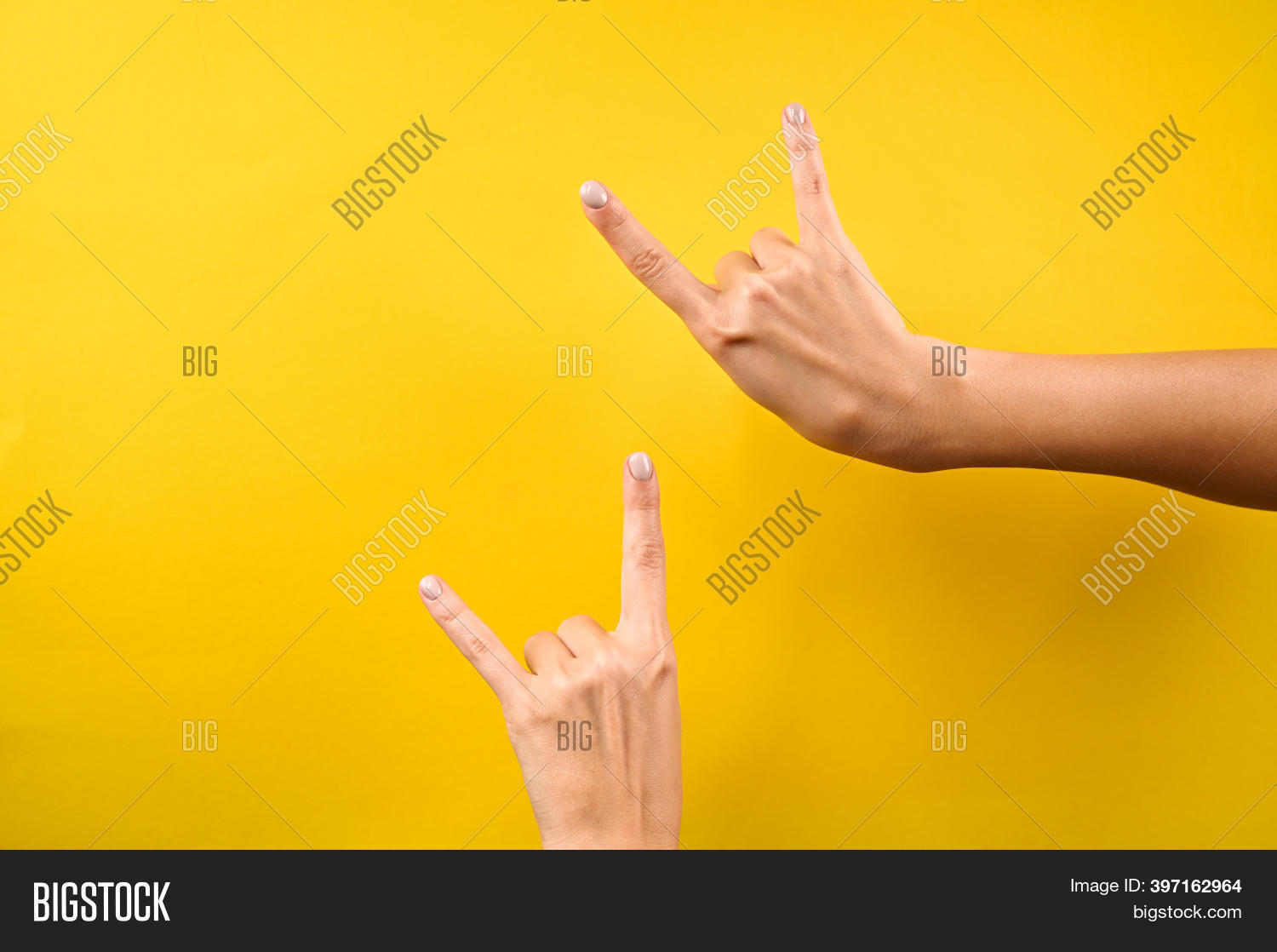 Womans Hand Shows Rock Image & Photo (Free Trial) | Bigstock