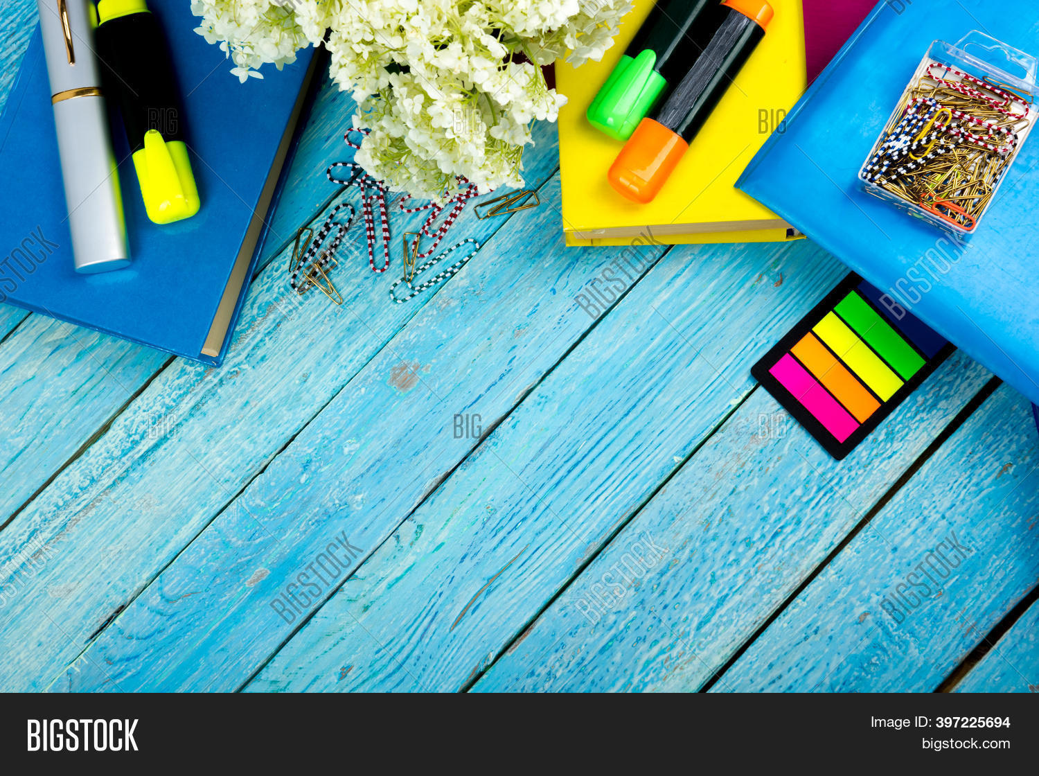 Blue Office Desk Table Image & Photo (Free Trial) | Bigstock