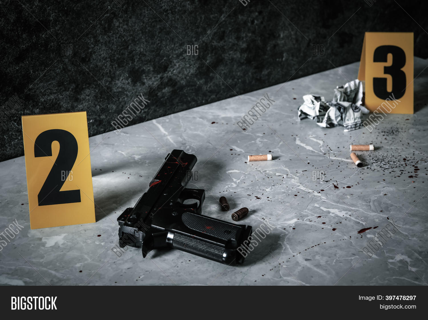 Crime Scene Markers Image & Photo (Free Trial) | Bigstock