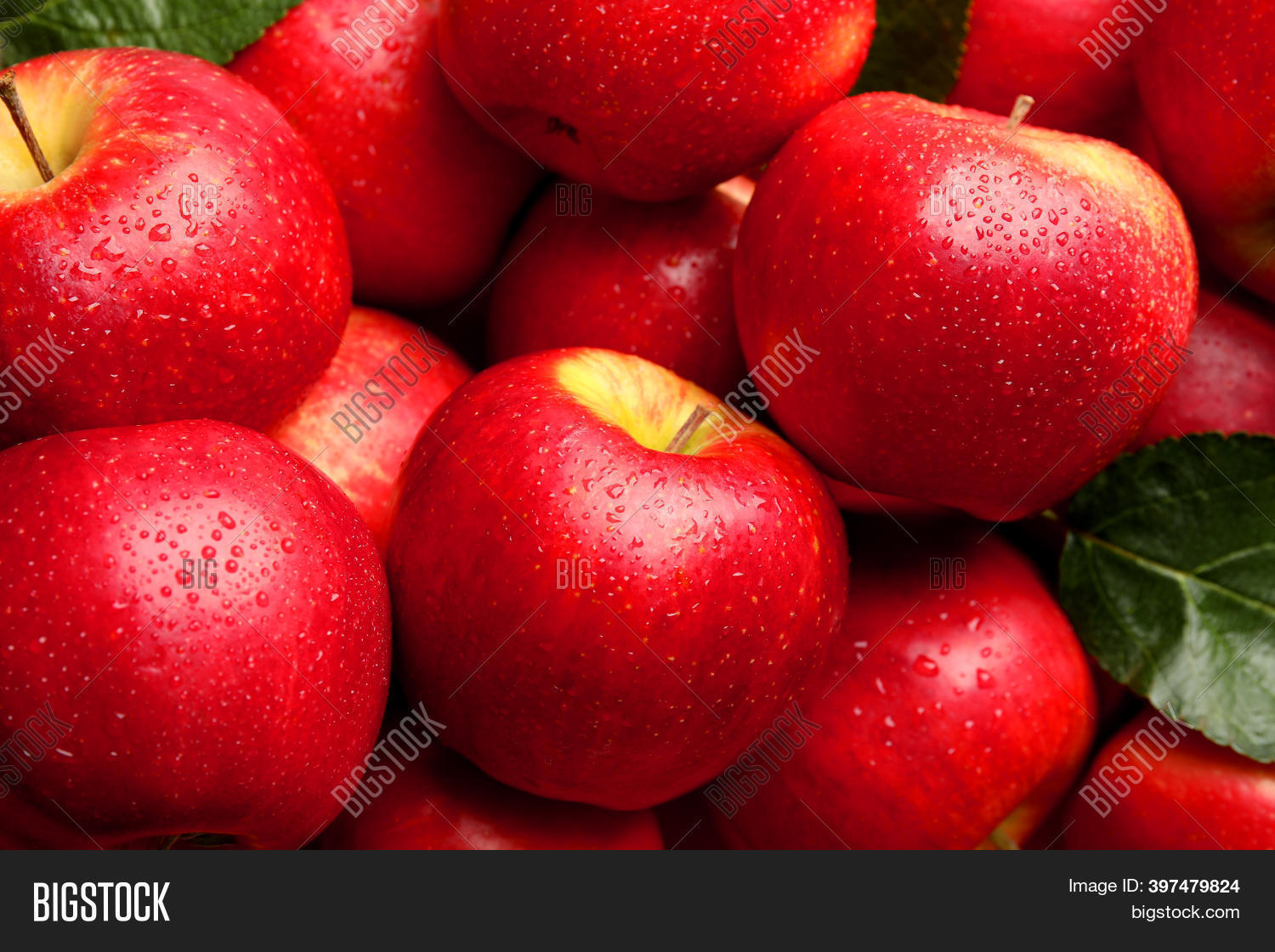 Pile Wet Red Apples Image & Photo (Free Trial) | Bigstock