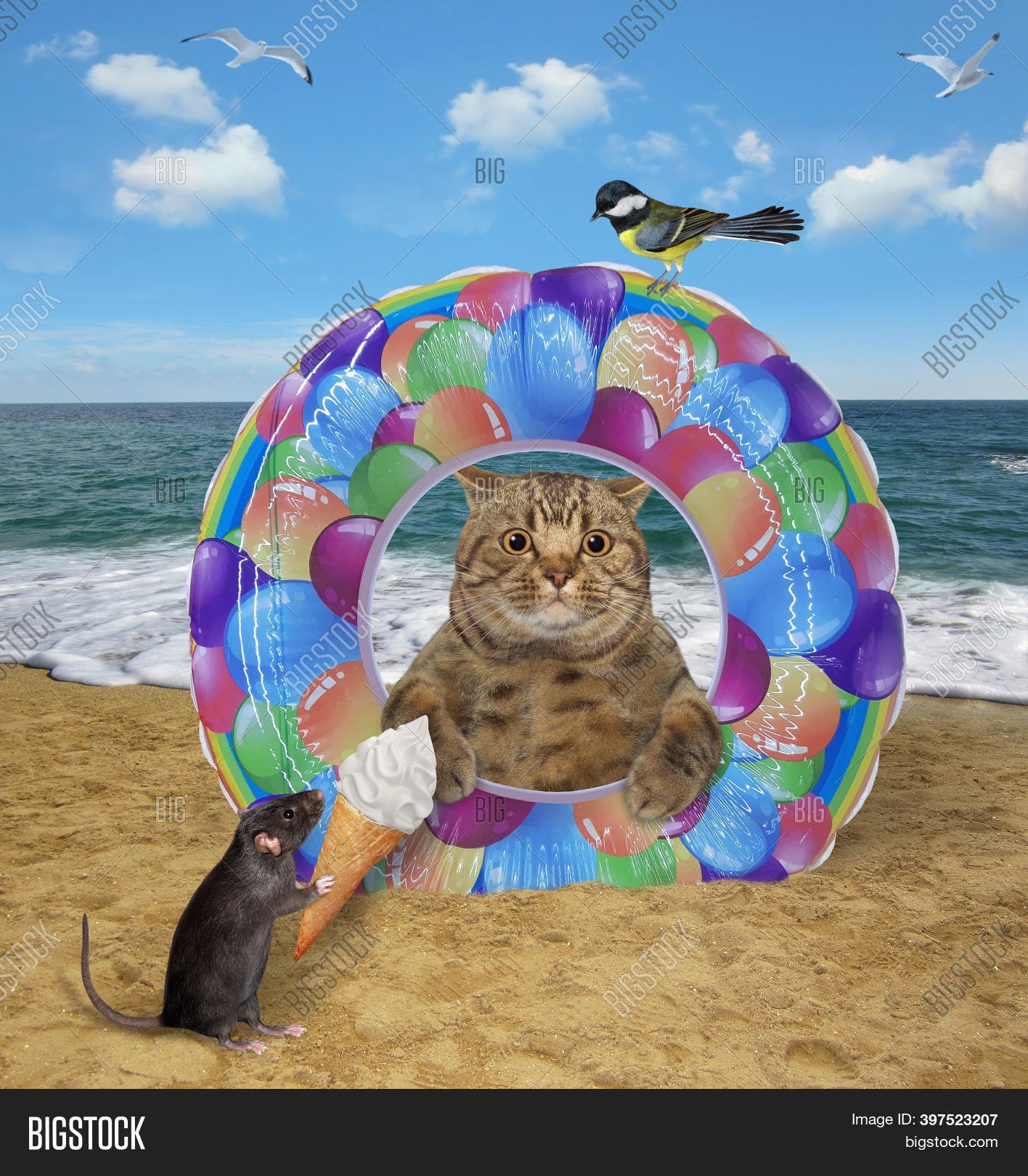 Cat Inflatable Colored Image & Photo (Free Trial) | Bigstock