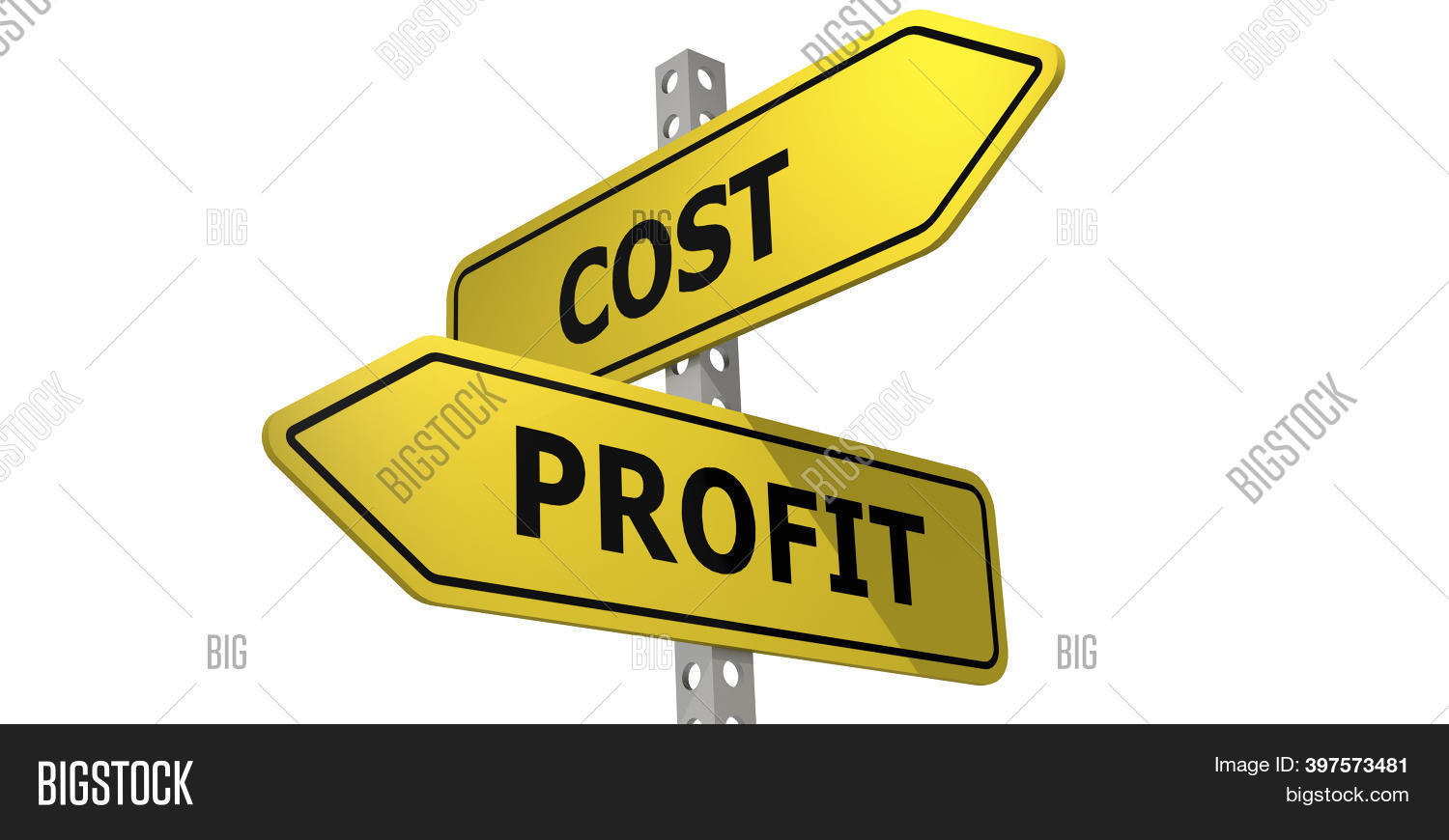 Yellow Road Sign Cost Image & Photo (Free Trial) | Bigstock