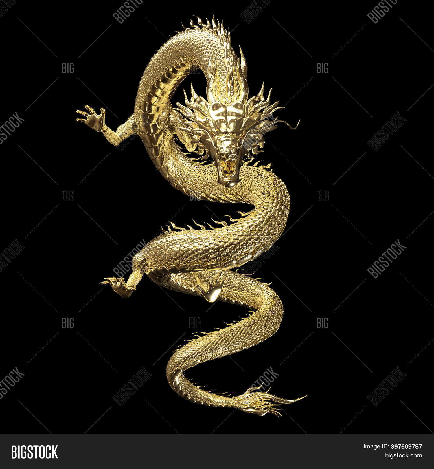 Full Body Gold Dragon Image & Photo (Free Trial) | Bigstock