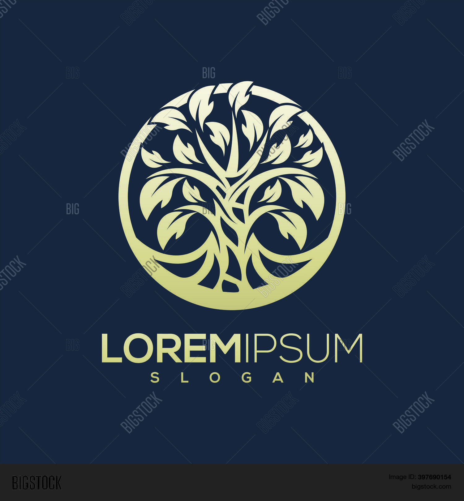 Golden Tree Logo Vector & Photo (Free Trial) | Bigstock