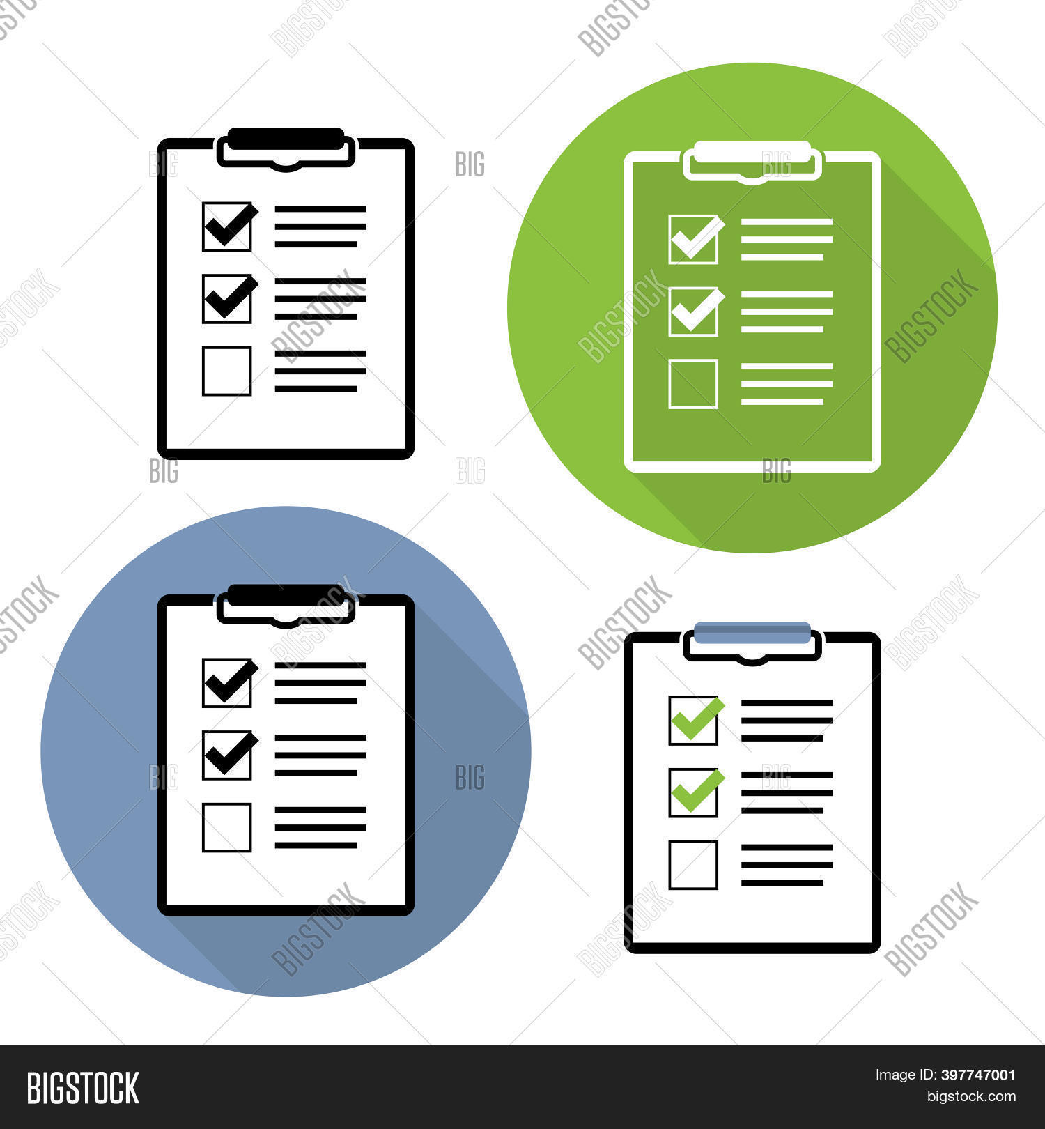 Check List Sign Flat Image & Photo (Free Trial) | Bigstock