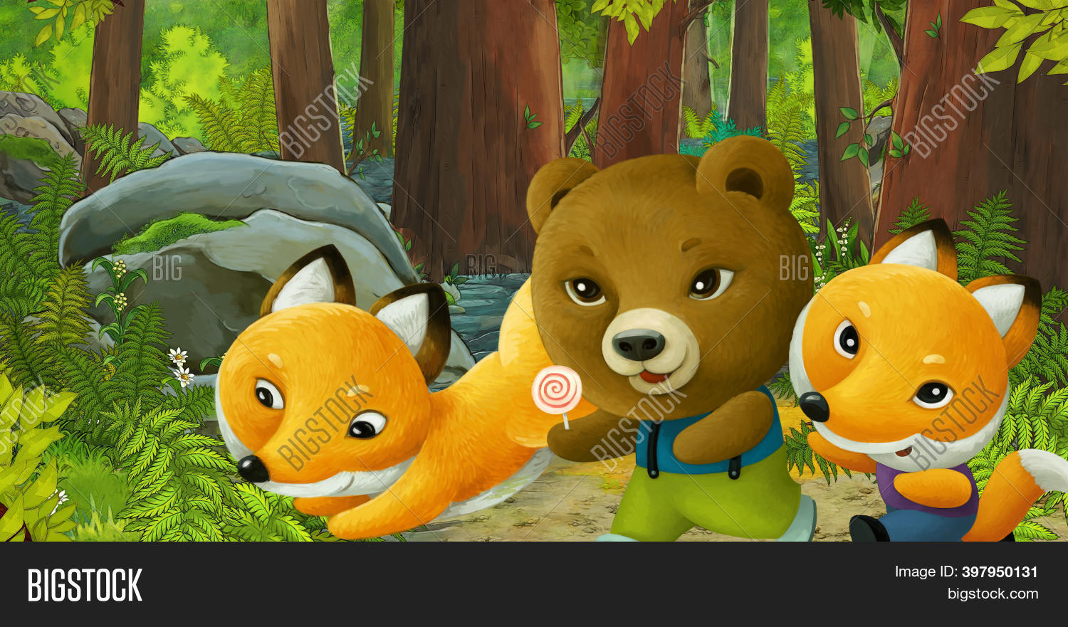 Cartoon Scene Friendly Image & Photo (Free Trial) | Bigstock