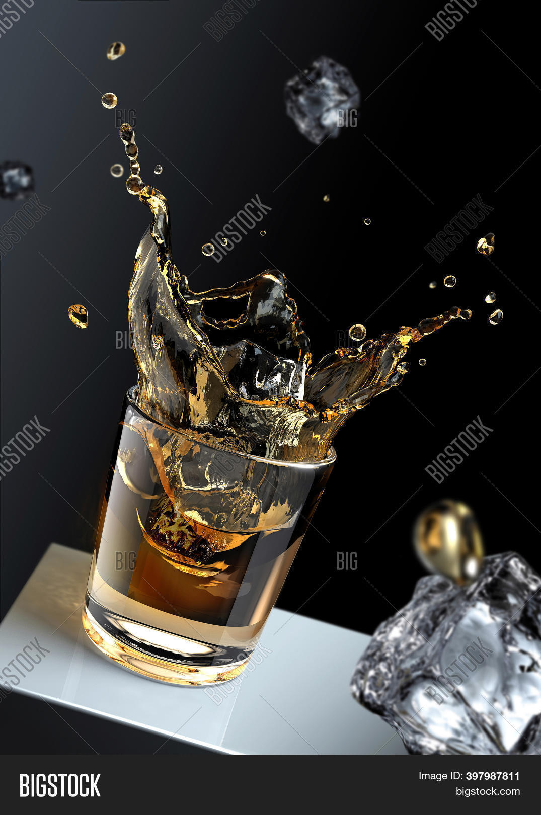 Ice Cubes Dropped Into Image & Photo (Free Trial) | Bigstock