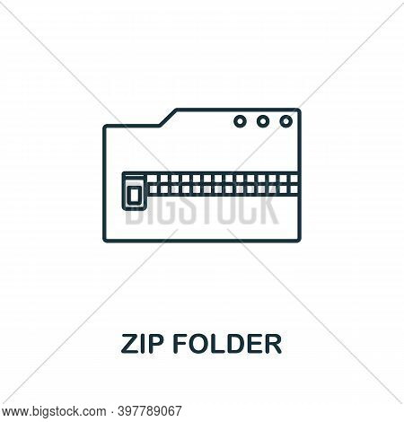 Zip Folder Icon. Line Vector & Photo (Free Trial) | Bigstock