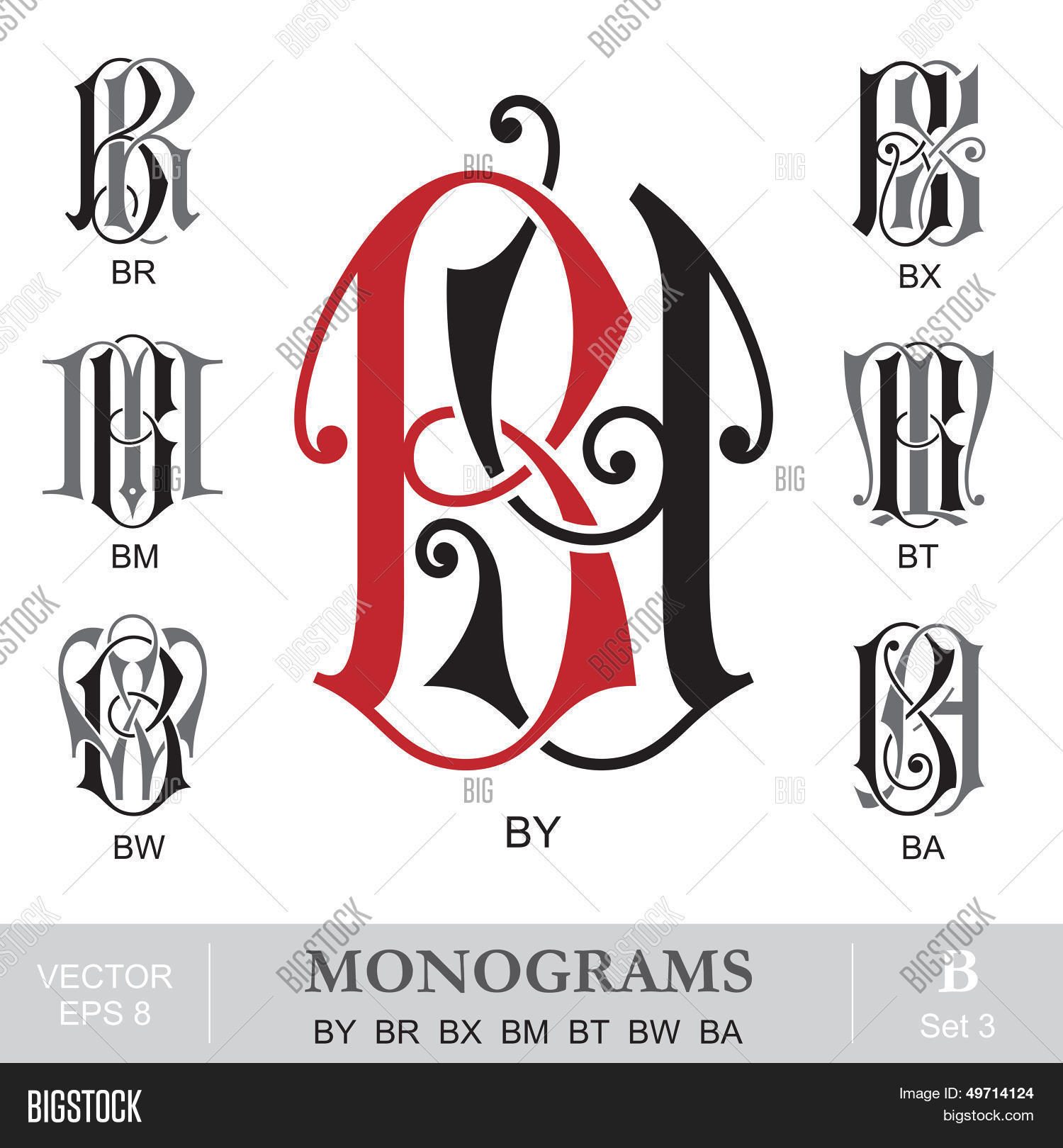 Vintage Monograms BY Vector & Photo (Free Trial) | Bigstock