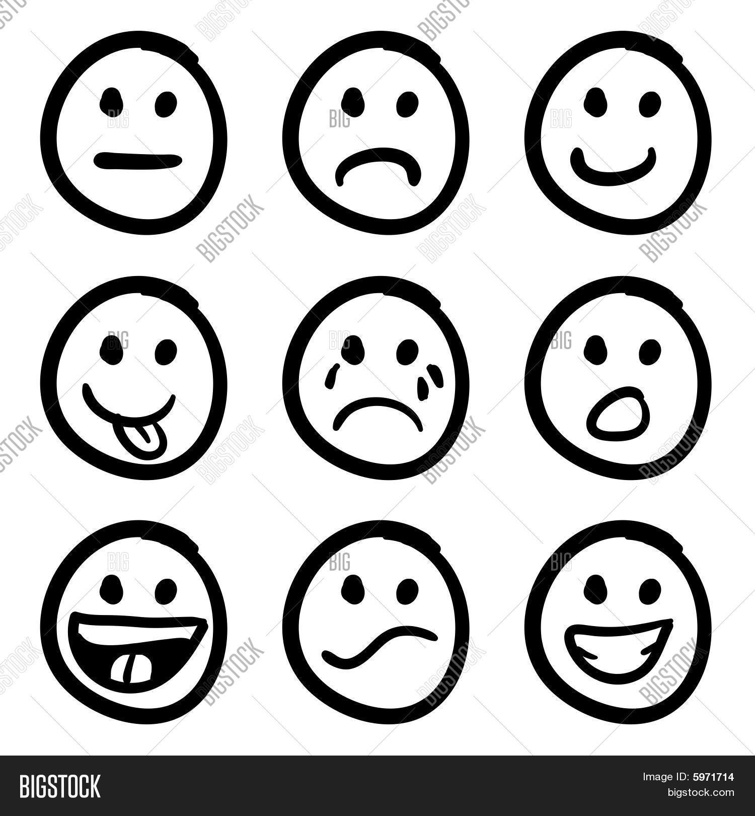 Smiley Doodles Set Vector & Photo (Free Trial) | Bigstock