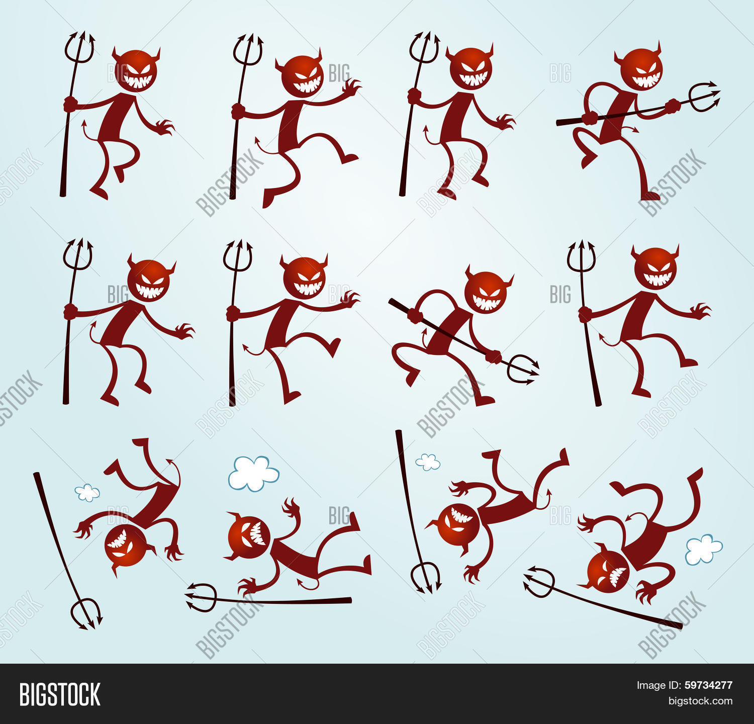 Various Pose Devil Vector & Photo (Free Trial) | Bigstock