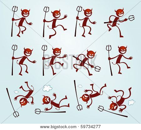Various Pose Devil Vector & Photo (Free Trial) | Bigstock