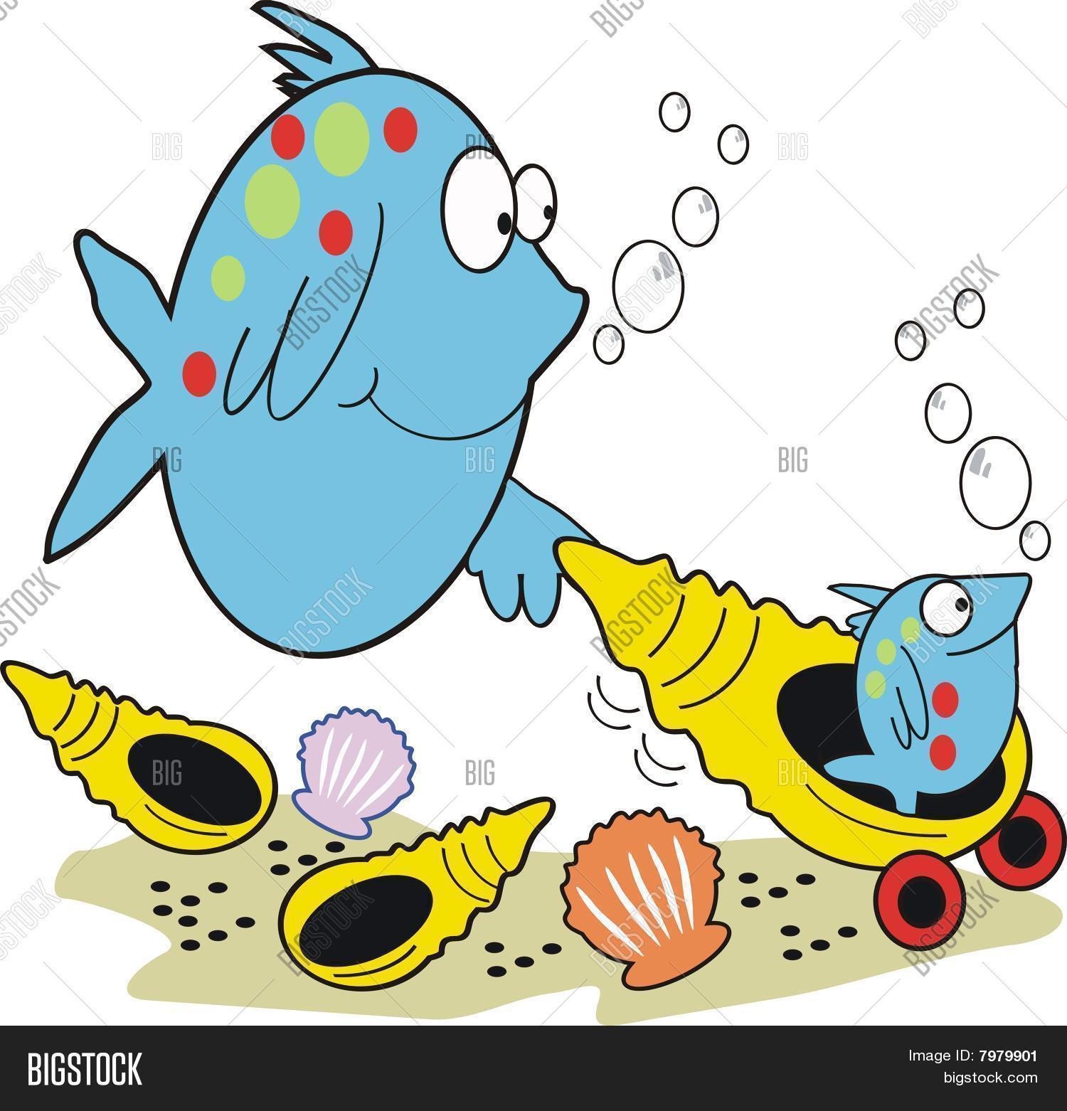 Mother Fish Baby Vector & Photo (Free Trial) | Bigstock