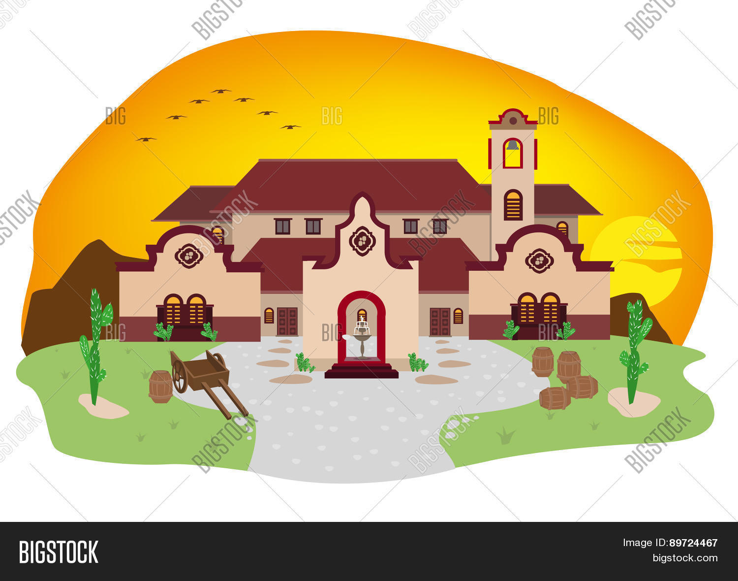 House Spanish Vector & Photo (Free Trial) | Bigstock