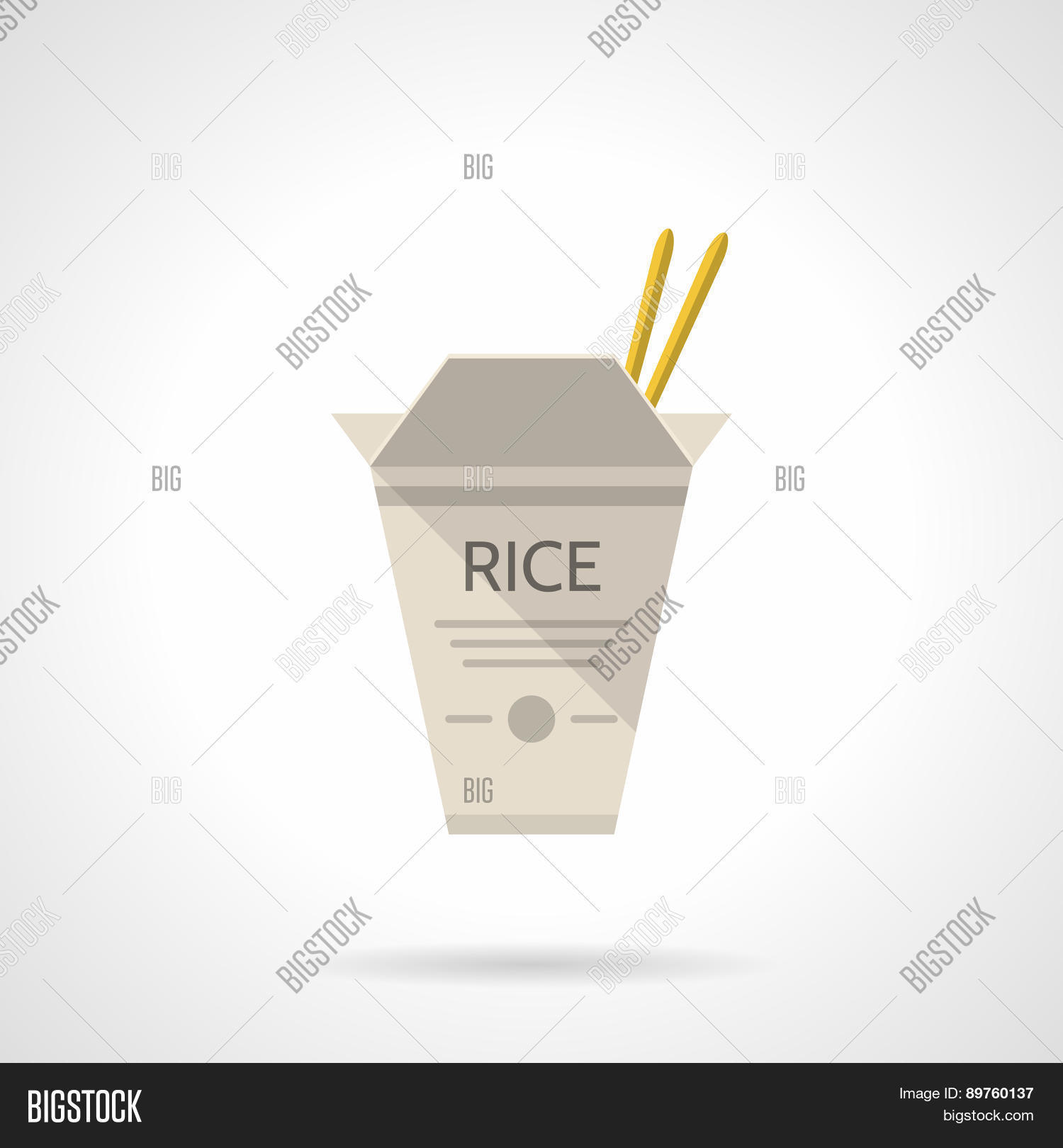 Rice Box Flat Vector Vector & Photo (Free Trial) | Bigstock
