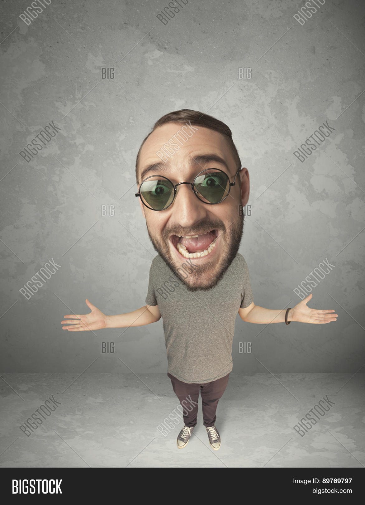 Funny Person Big Head Image & Photo (Free Trial) | Bigstock