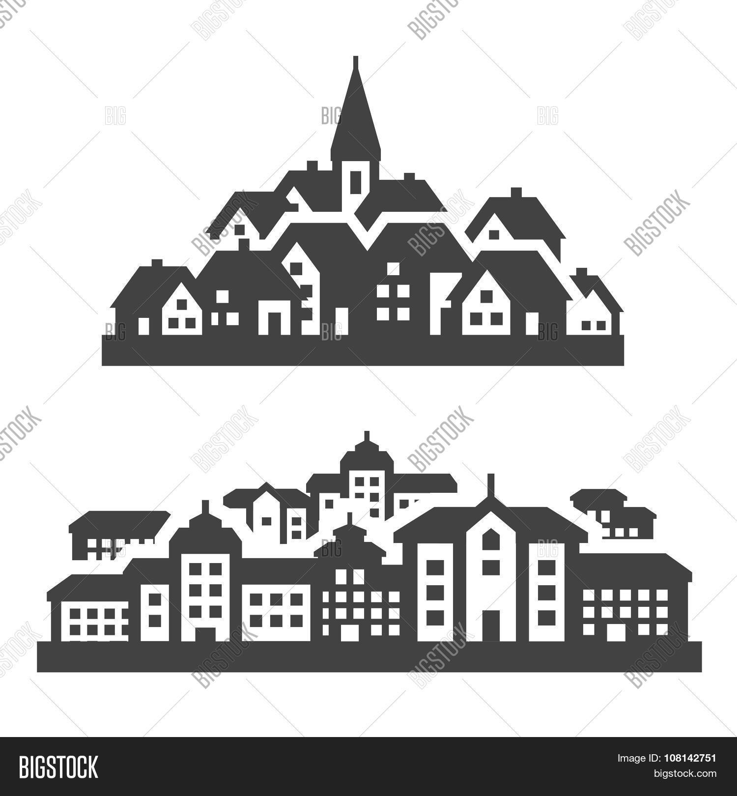 City, Town Icons Set Vector & Photo (Free Trial) | Bigstock