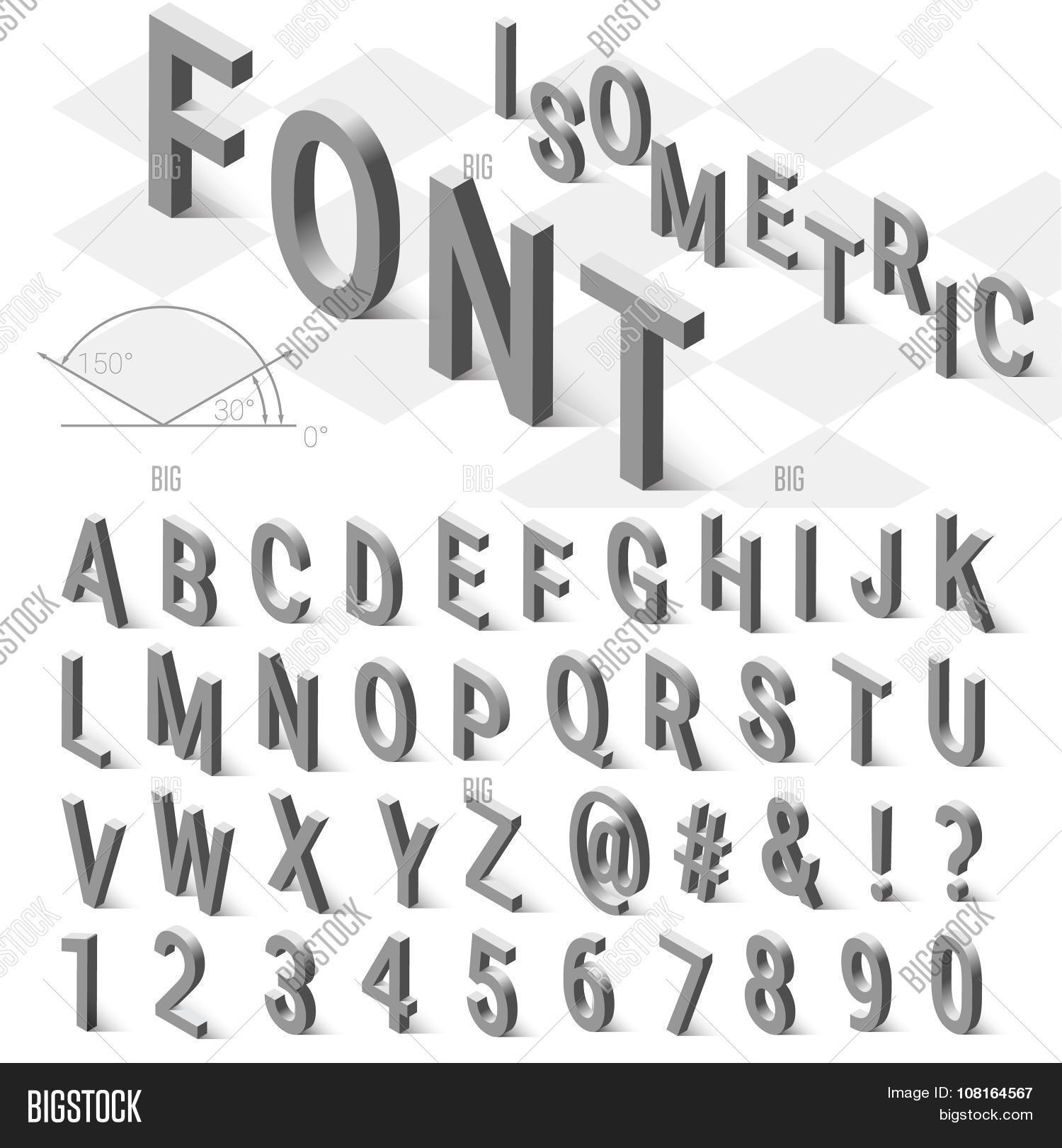 Isometric Font Vector & Photo (Free Trial) | Bigstock