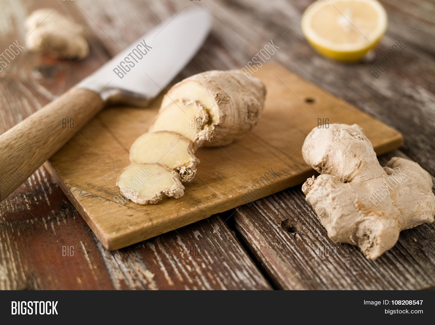 Sliced Ginger Knife On Image & Photo (Free Trial) | Bigstock