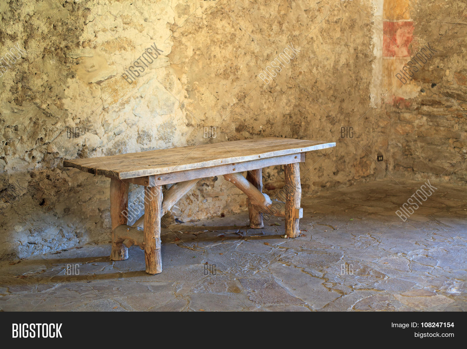 Bench Against Stone Image & Photo (Free Trial) | Bigstock