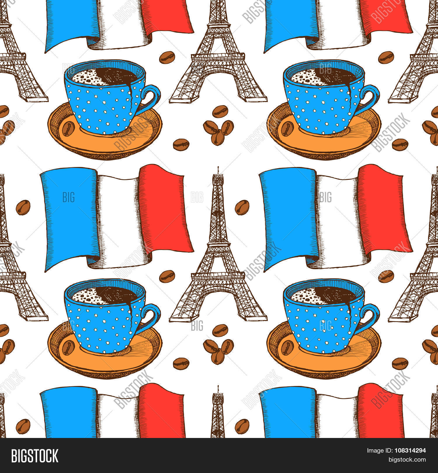 Sketch French Pattern Vector & Photo (Free Trial) | Bigstock