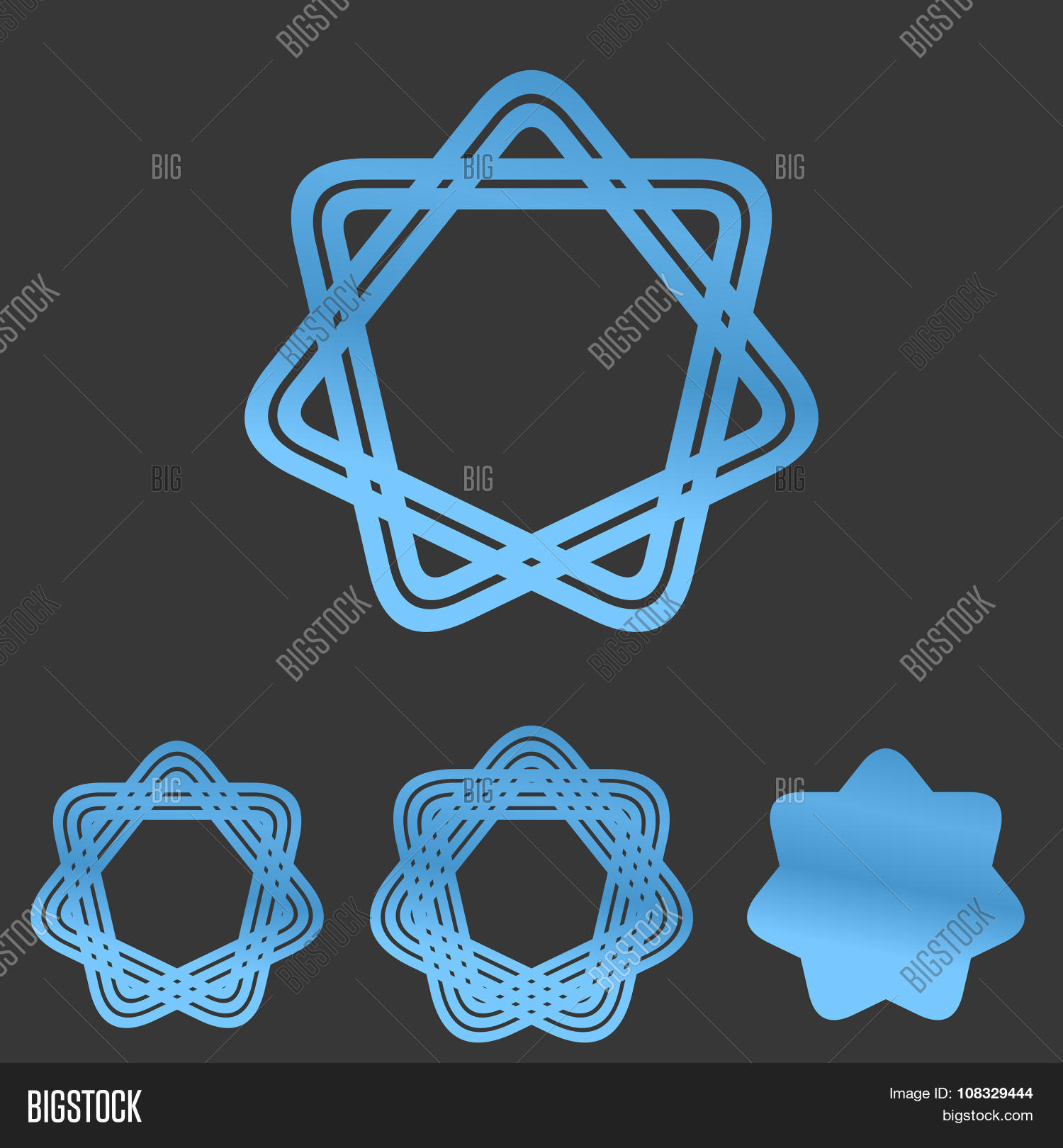Blue Line Star Logo Vector & Photo (Free Trial) | Bigstock