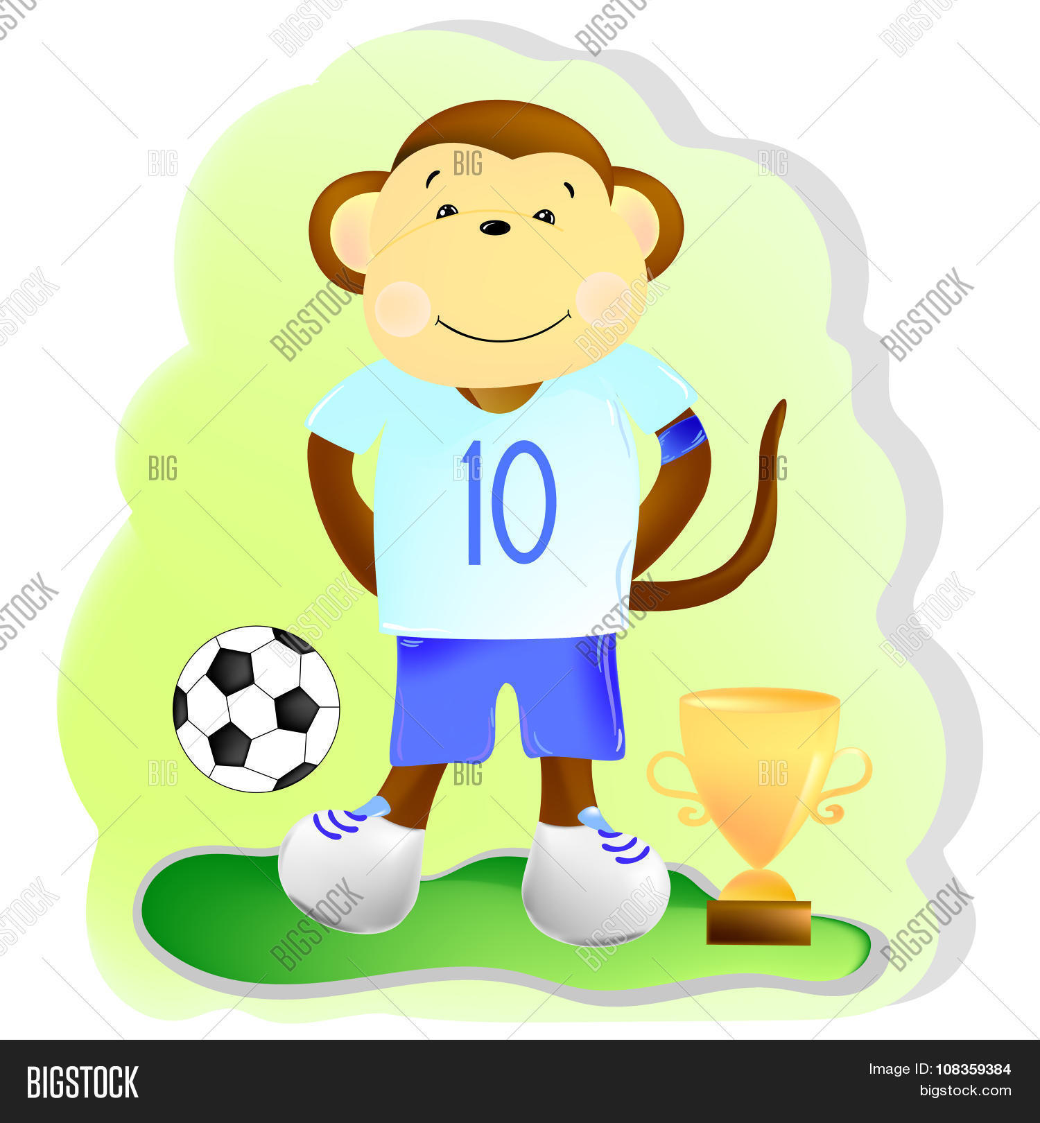 Monkey Football Vector & Photo (Free Trial) | Bigstock