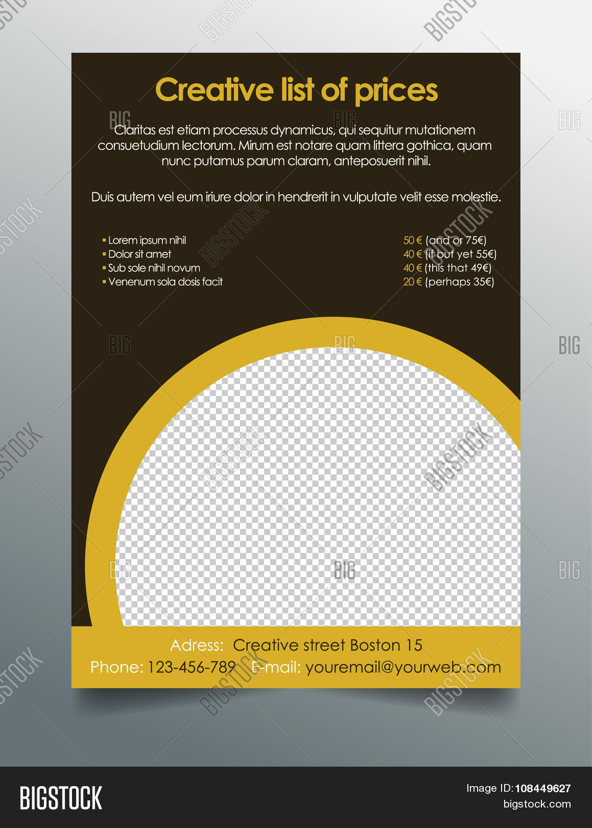 Simple Price List Vector & Photo (Free Trial) | Bigstock