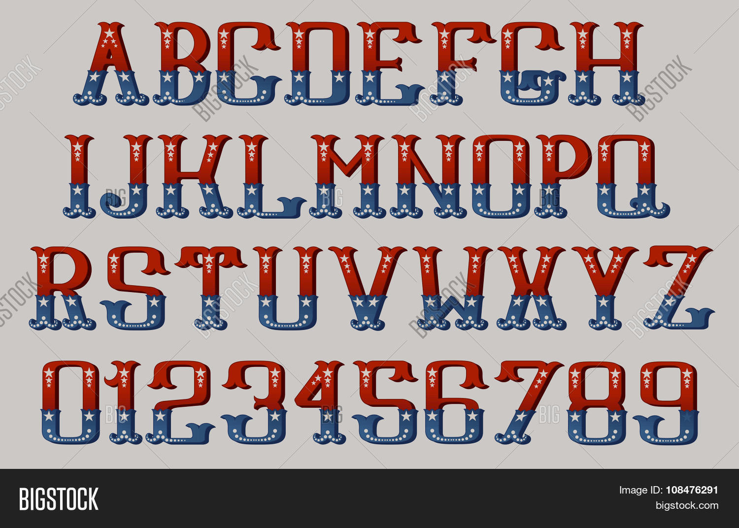 Vintage American Font Vector & Photo (Free Trial) | Bigstock