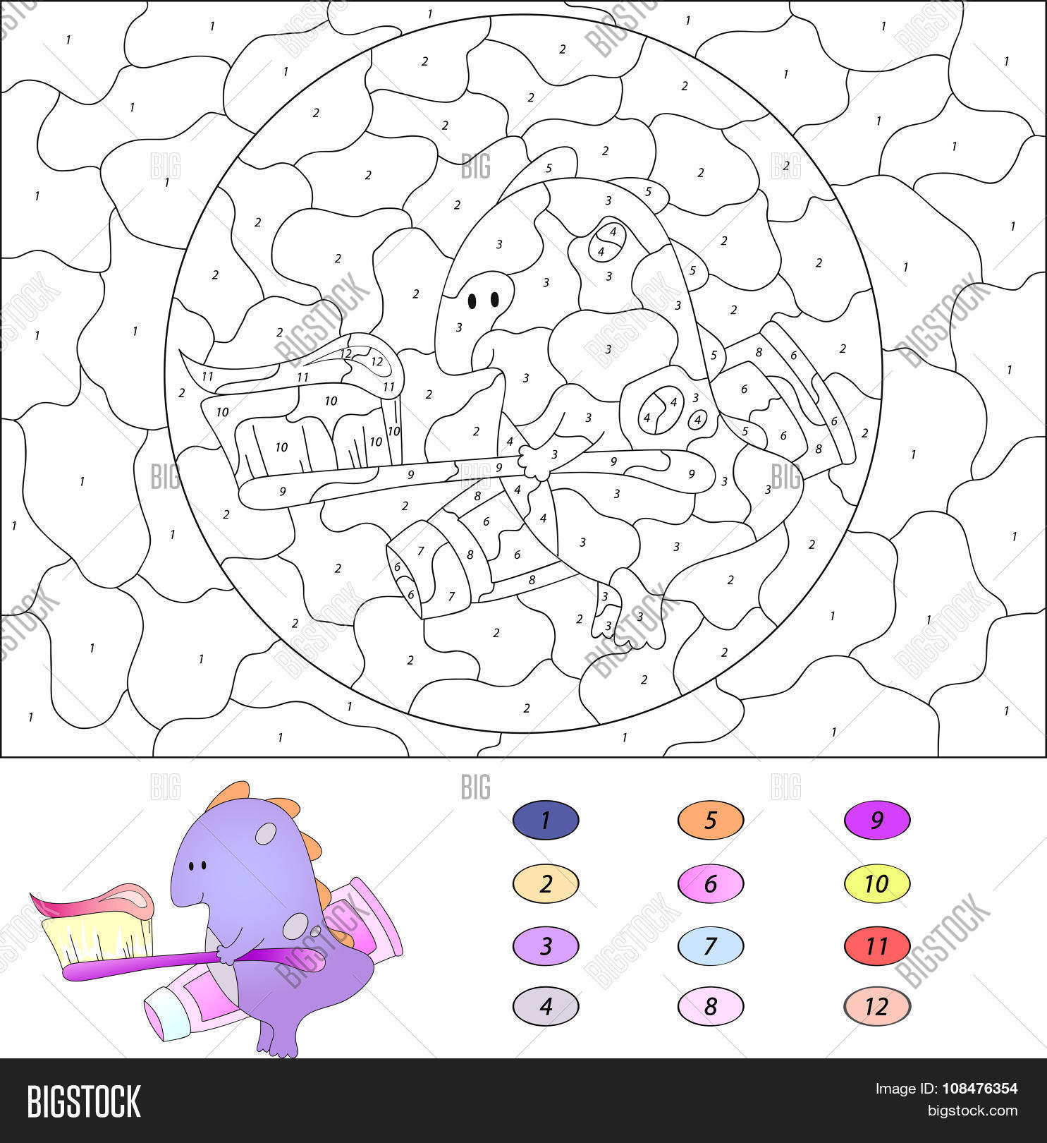 Color By Number Vector & Photo (Free Trial) | Bigstock