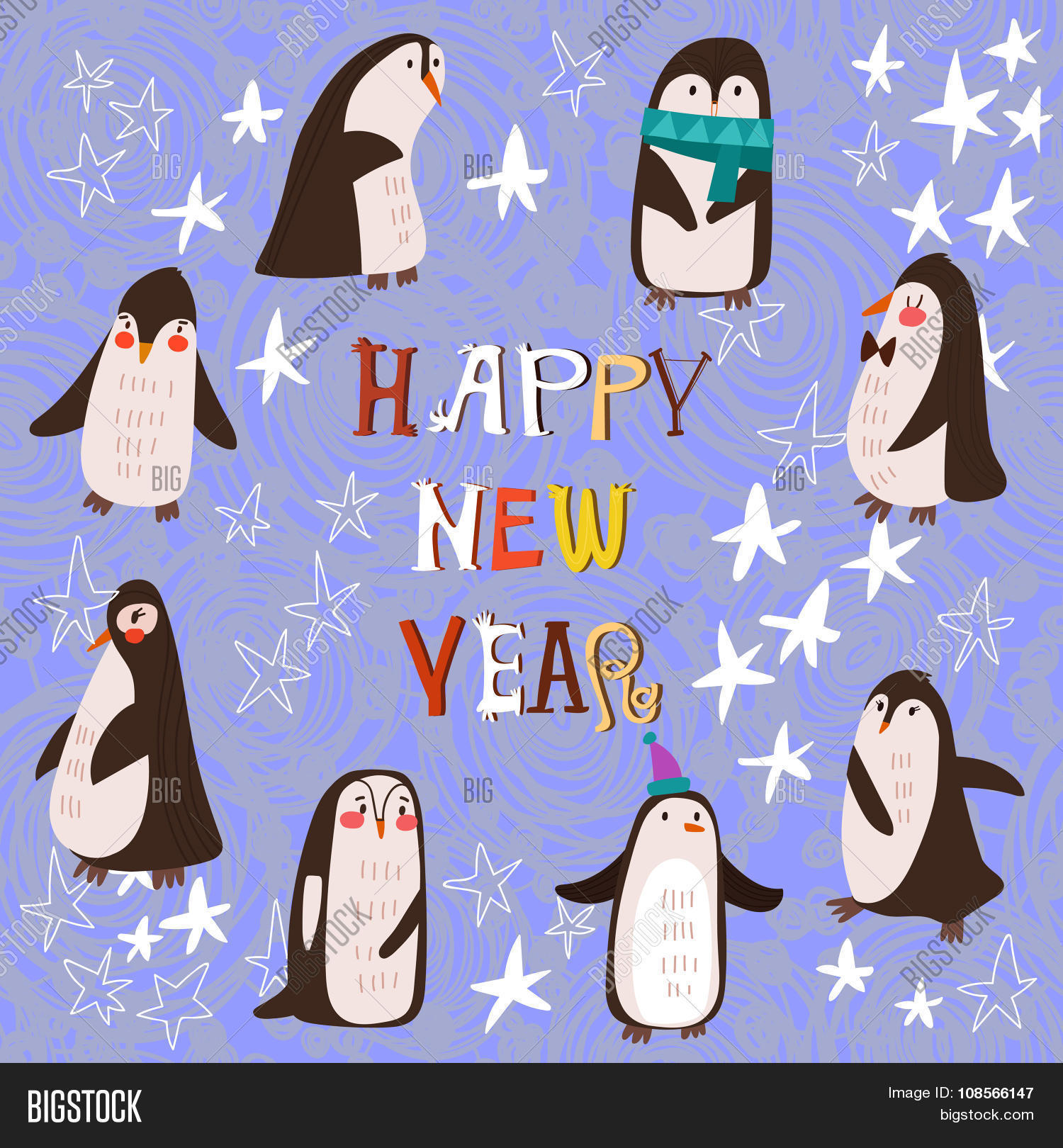 Penguin Set Vector Vector & Photo (Free Trial) | Bigstock