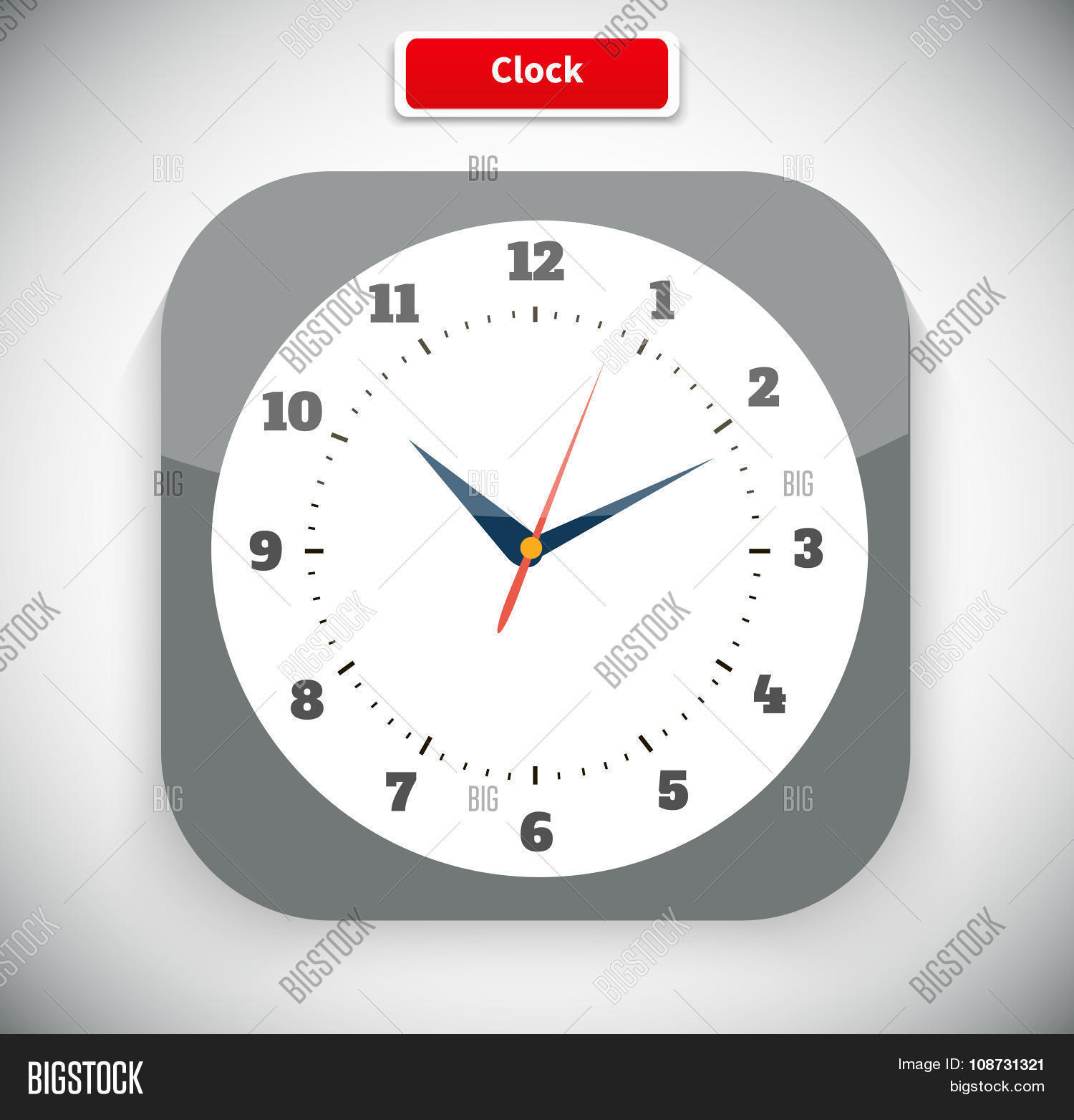Time Clock App Icon Vector & Photo (Free Trial) | Bigstock