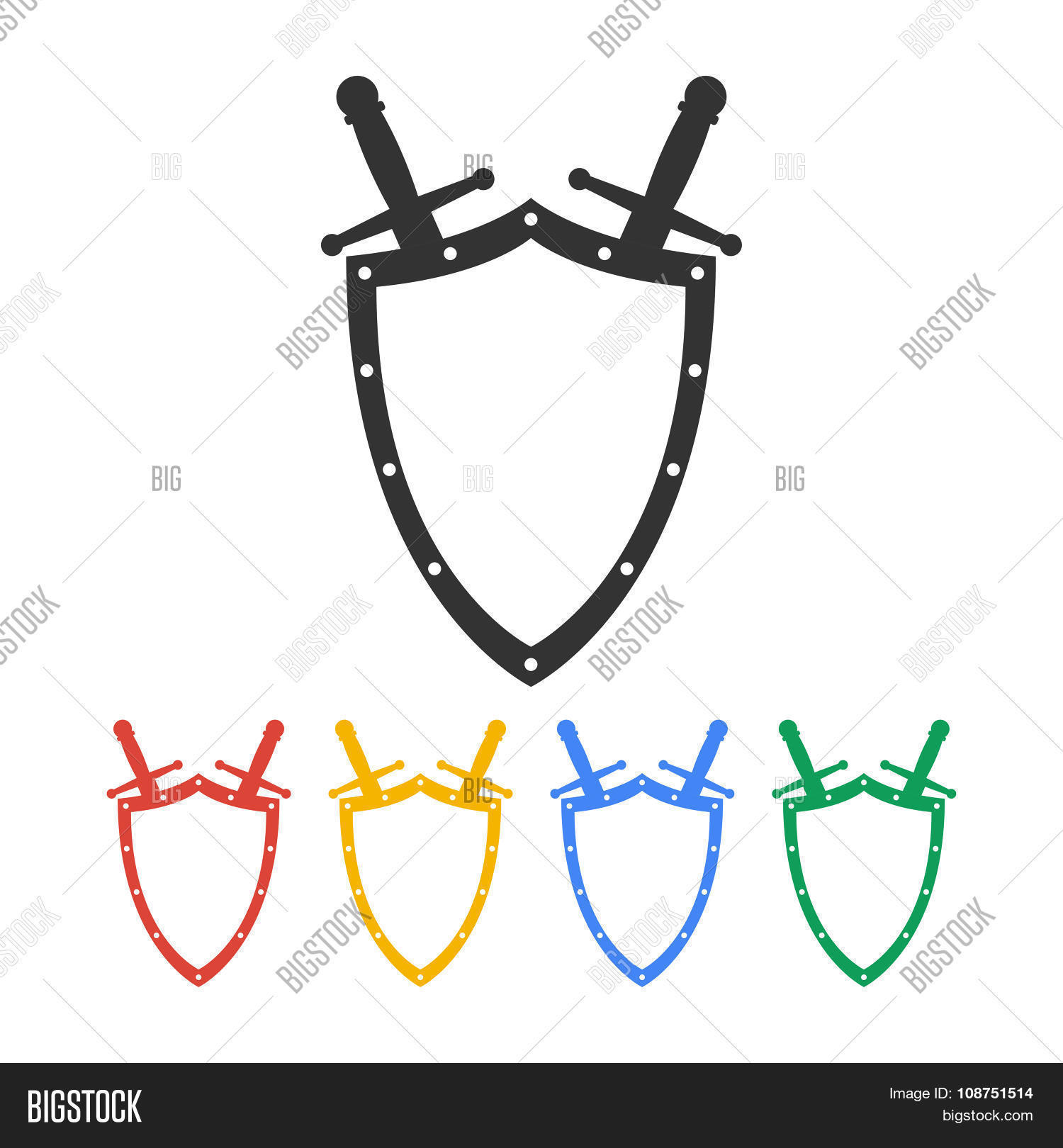 Sword Shield Icon Vector & Photo (Free Trial) | Bigstock