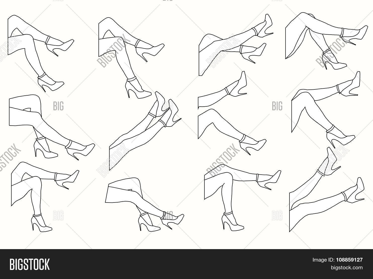 Set Legs Shoes. Vector & Photo (Free Trial) | Bigstock