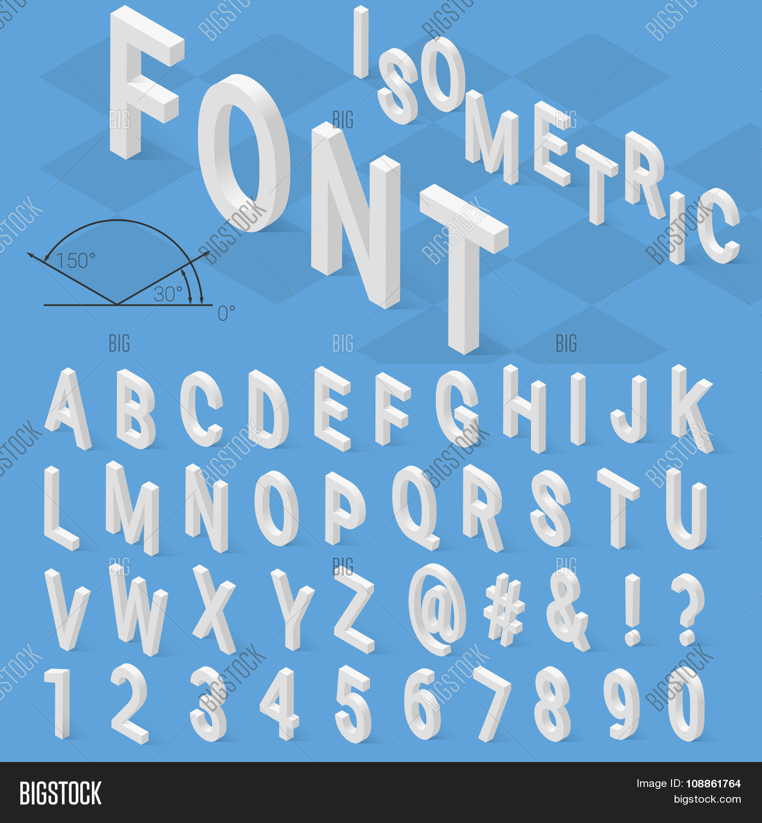 Isometric Font Vector & Photo (Free Trial) | Bigstock