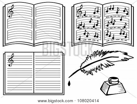 Vector Background Feather Music Notes Images, Illustrations & Vectors ...