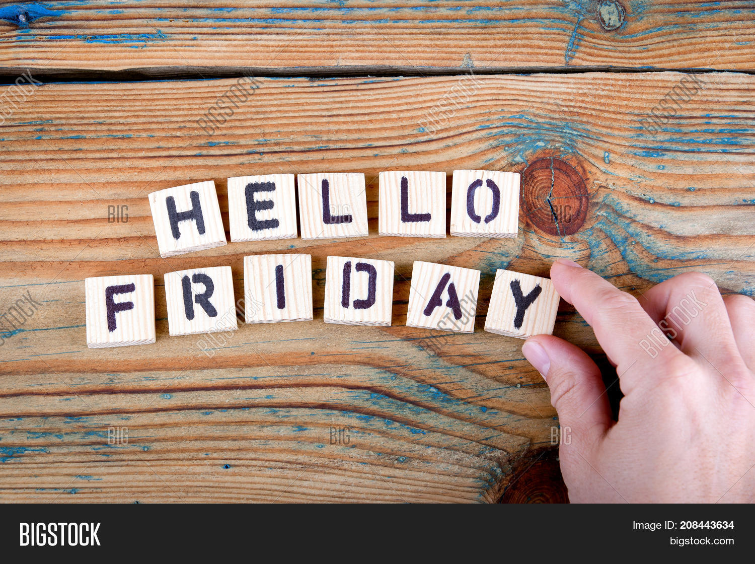 Hello Friday. Wooden Image & Photo (Free Trial) | Bigstock