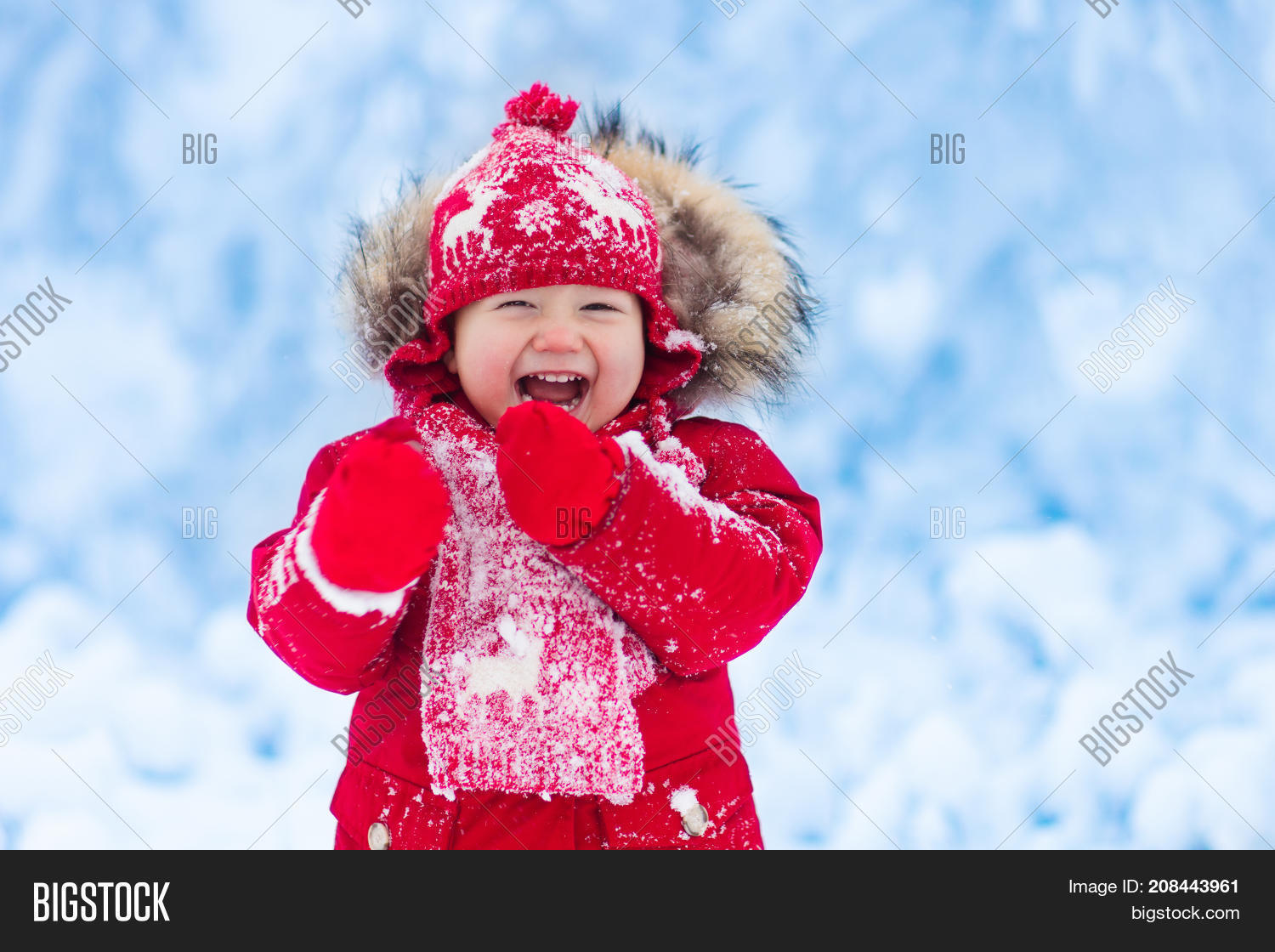 Baby Playing Snow Image & Photo (Free Trial) | Bigstock