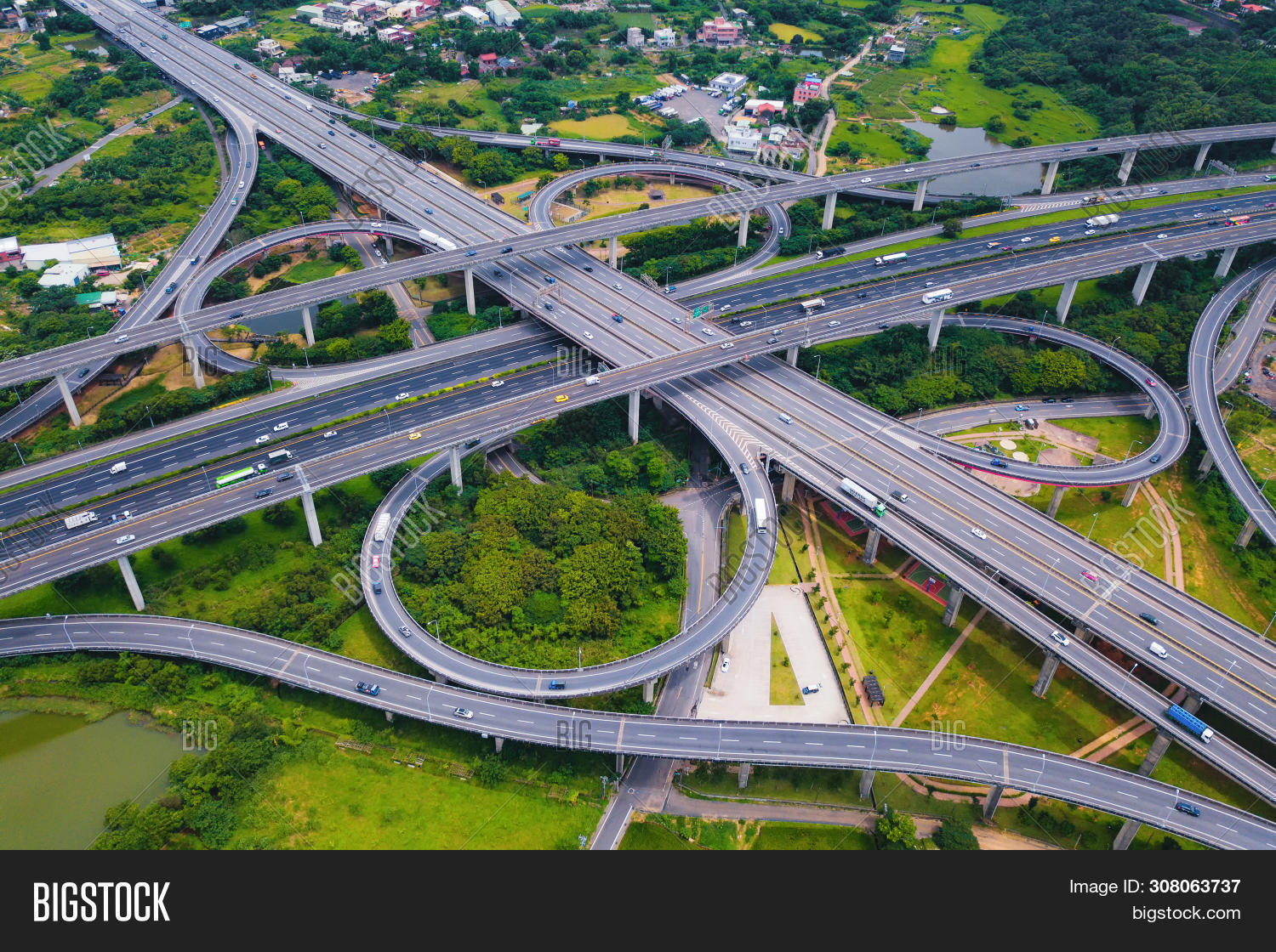 Aerial View Highway Image & Photo (Free Trial) | Bigstock