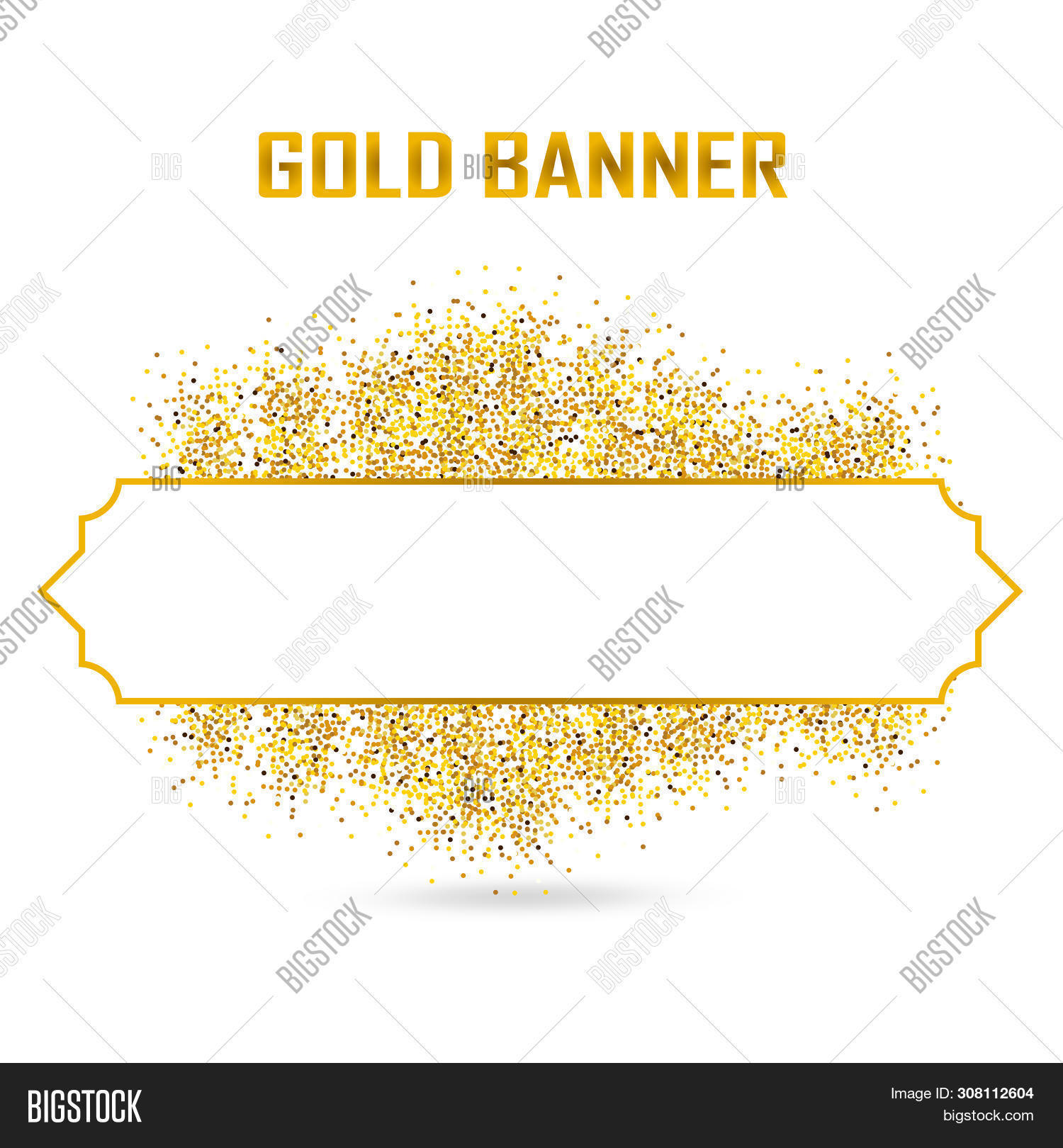 Gold Banner On White Image & Photo (Free Trial) | Bigstock