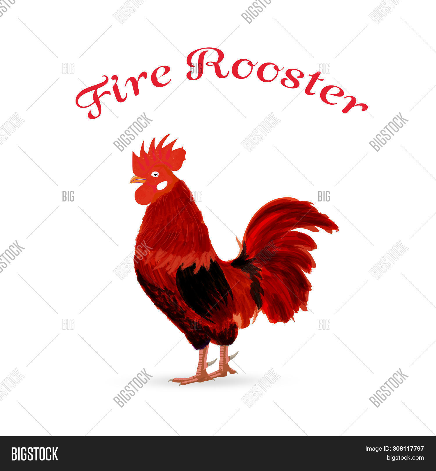 Fire Red Rooster - Image & Photo (Free Trial) | Bigstock